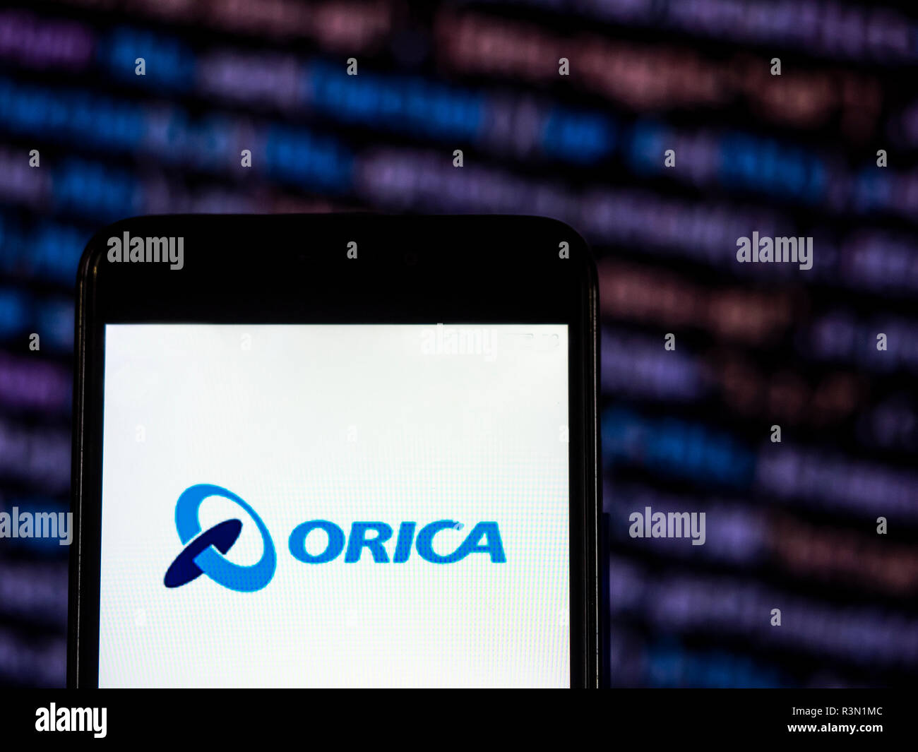 Orica Explosive company logo seen displayed on smart phone Stock Photo ...