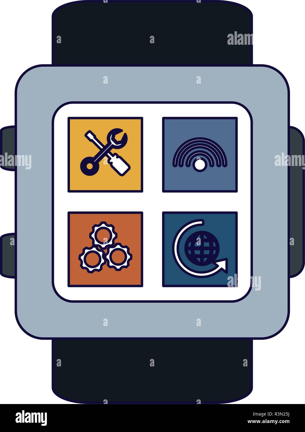 Smartwatch with apps Stock Vector Image & Art - Alamy