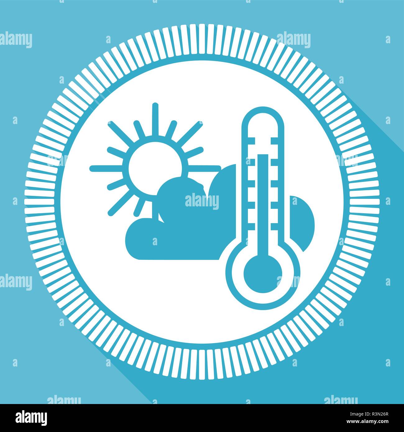 weather temperature climate summer icon blue flat design vector ...