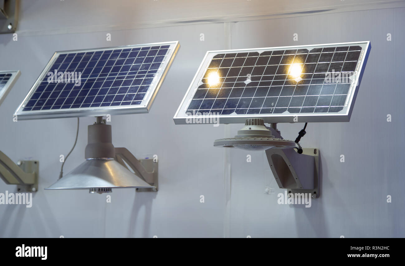 Street LED light bulbs with solar cell Stock Photo - Alamy