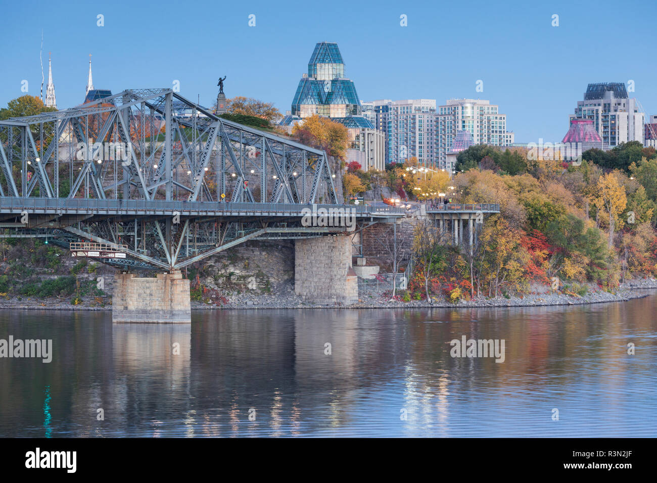 Canada, Ontario, Ottawa, Alexandria Bridge and National Gallery Stock ...