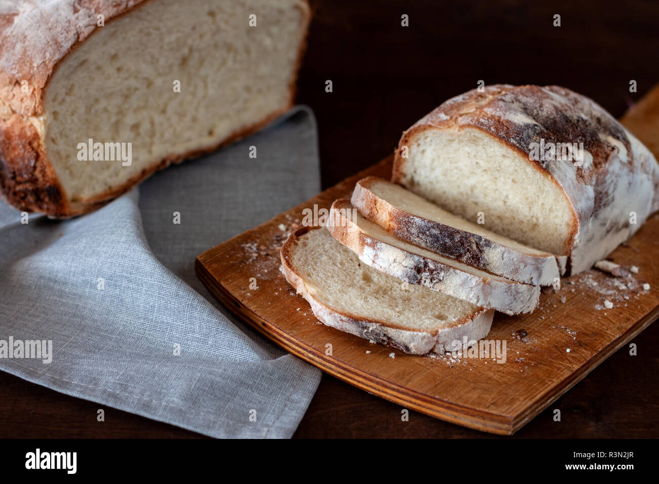 Farmhouse bread on white background hi-res stock photography and images ...