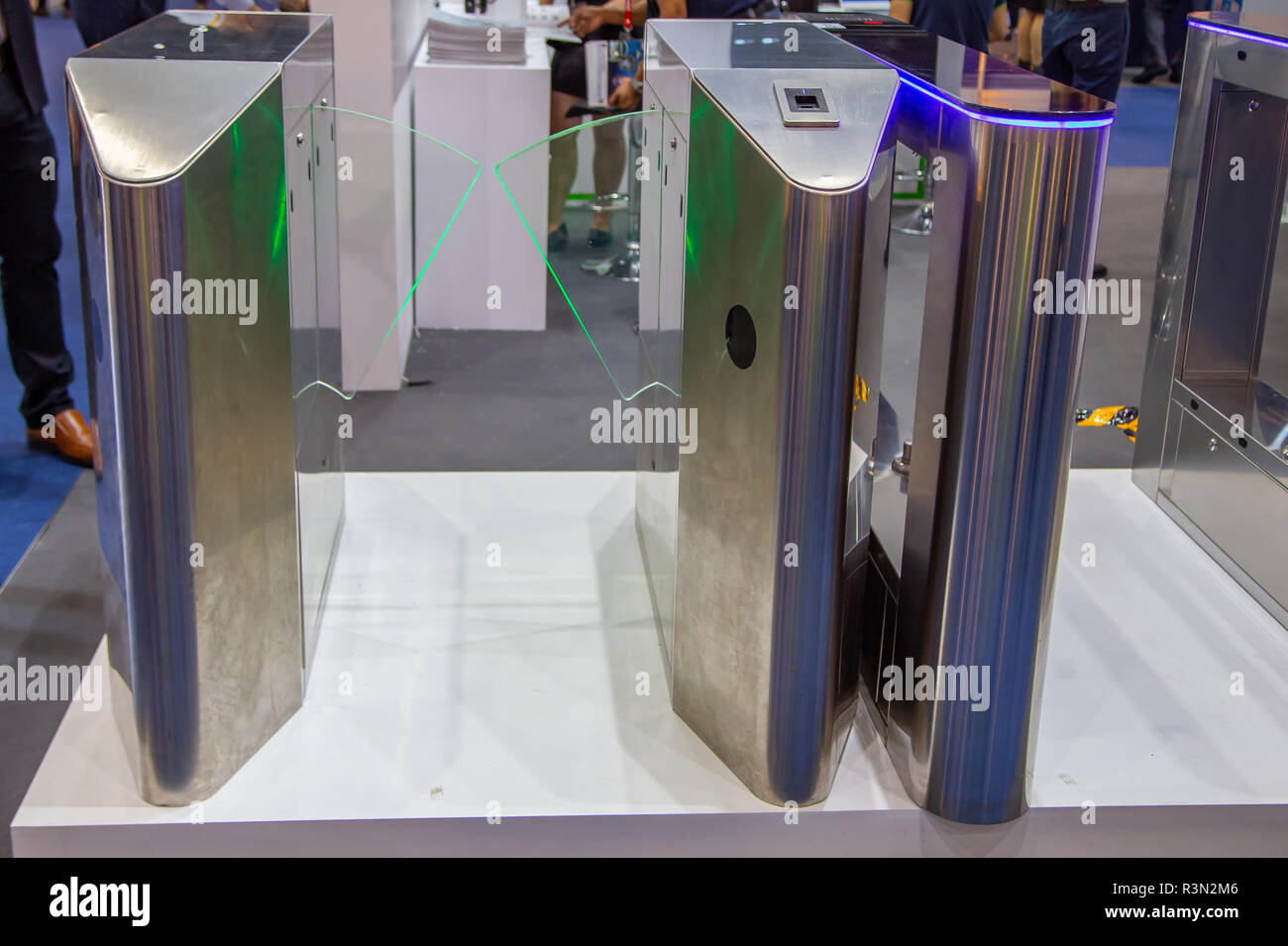 Automatic electronic entrance control ticket gate system Stock Photo ...