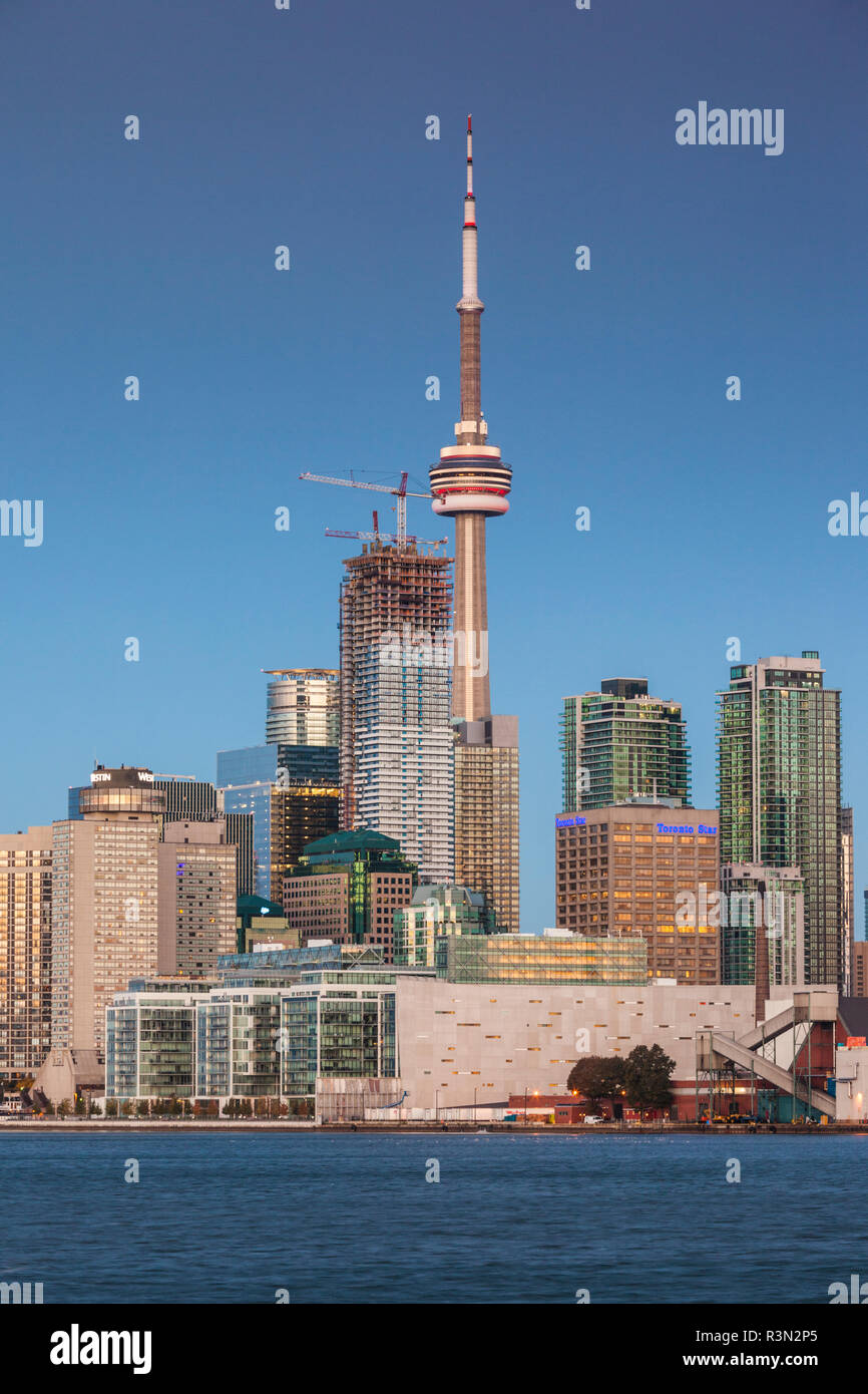 Canada, Ontario, Toronto, skyline from Polson Pier, morning Stock Photo ...