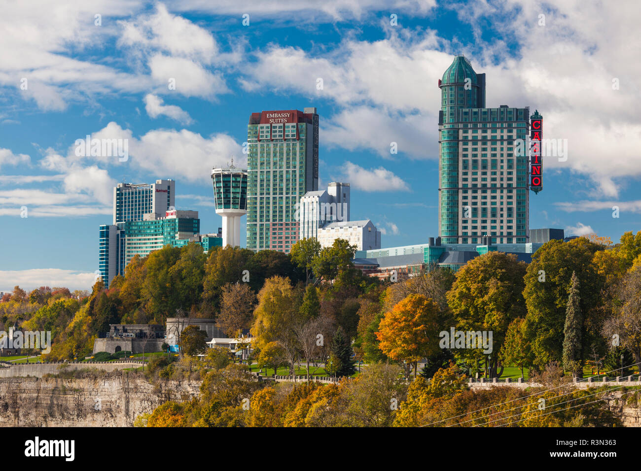 Canada, Ontario, Niagara Falls, high-rise buildings by the falls Stock ...