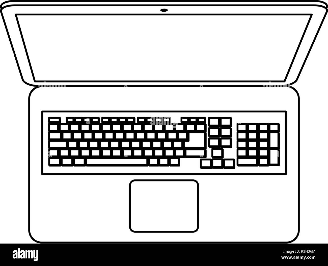 Laptop computer technology in black and white Stock Vector Image & Art ...