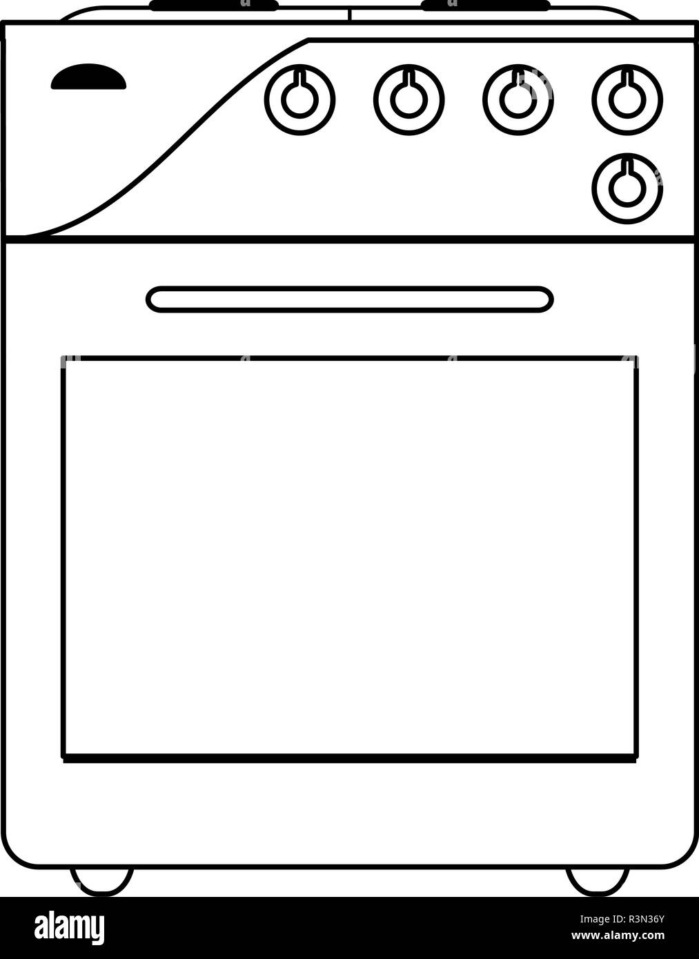 Gas stove new white Stock Vector Images - Alamy