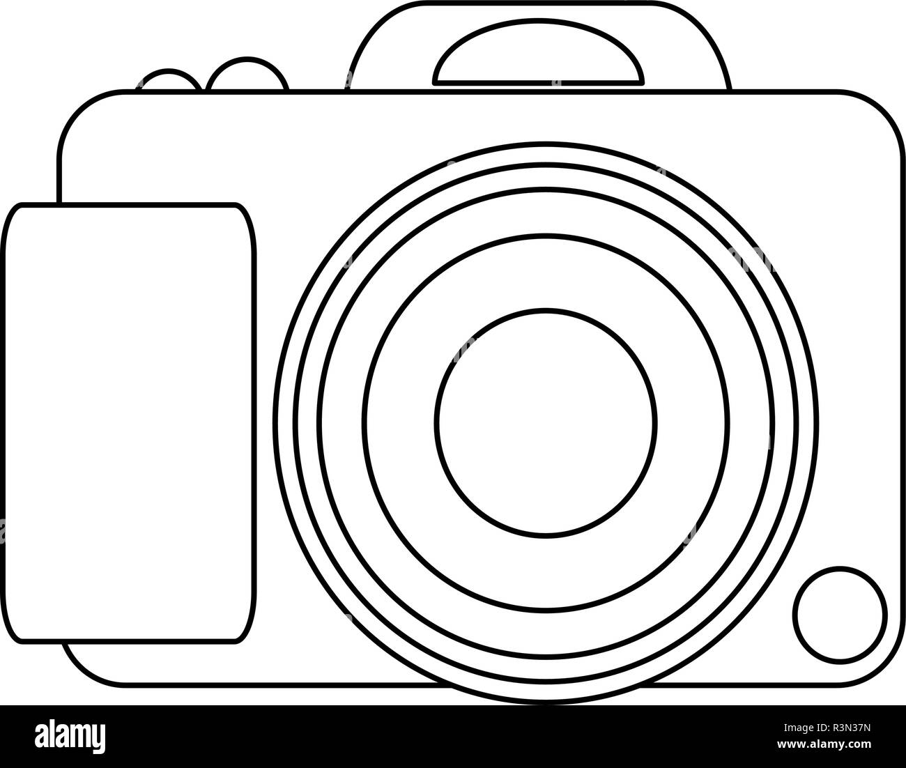 Photographic camera symbol in black and white Stock Vector Image & Art ...
