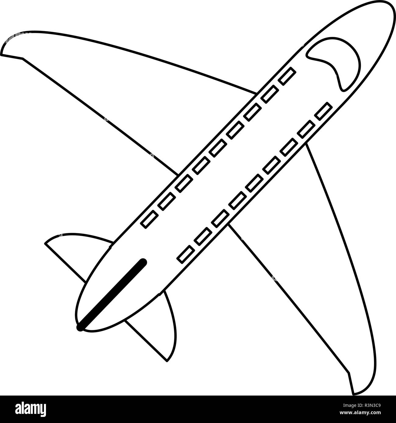 Airplane jet symbol in black and white Stock Vector Image & Art - Alamy