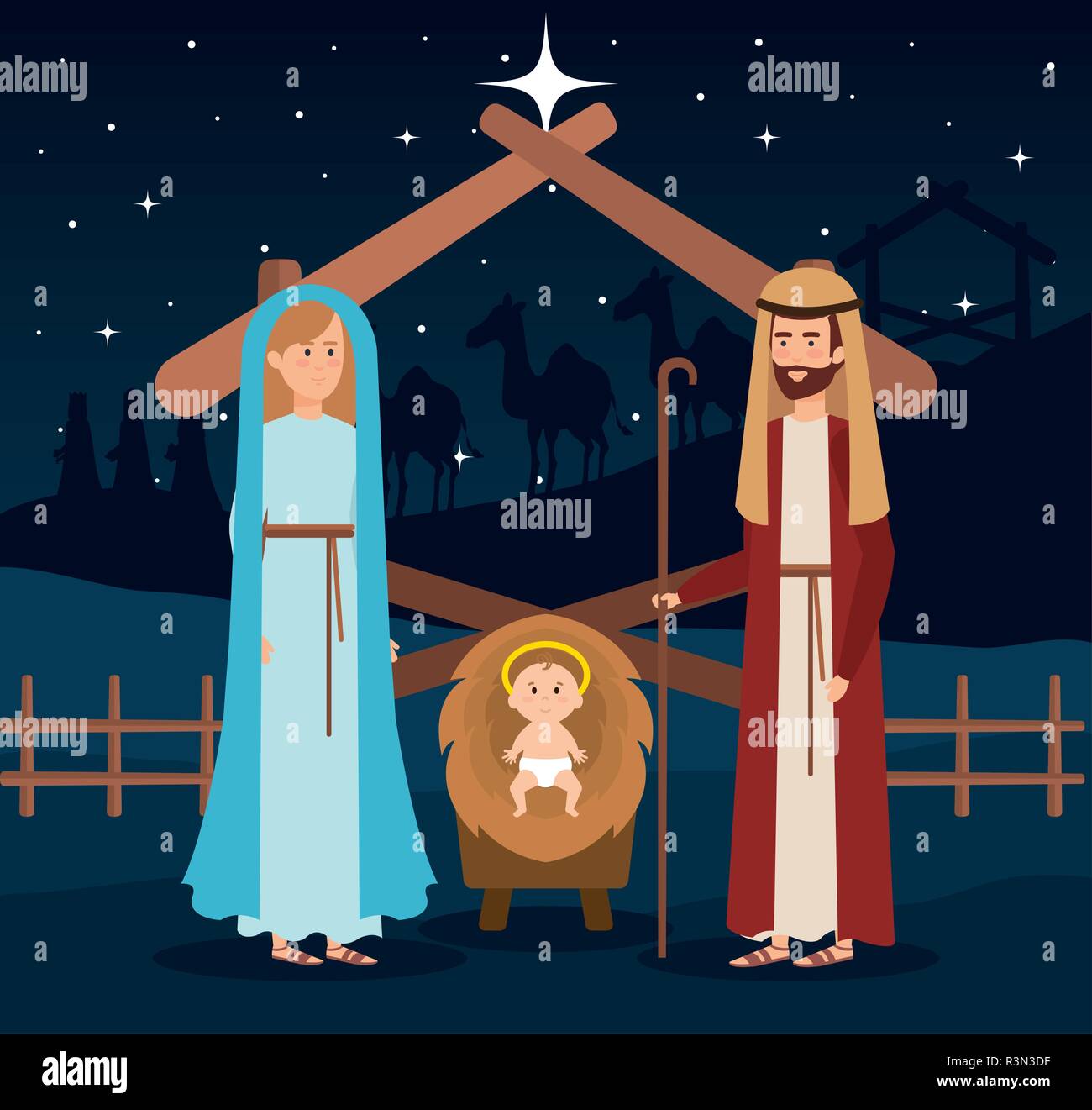 holy family manger characters Stock Vector Image & Art - Alamy
