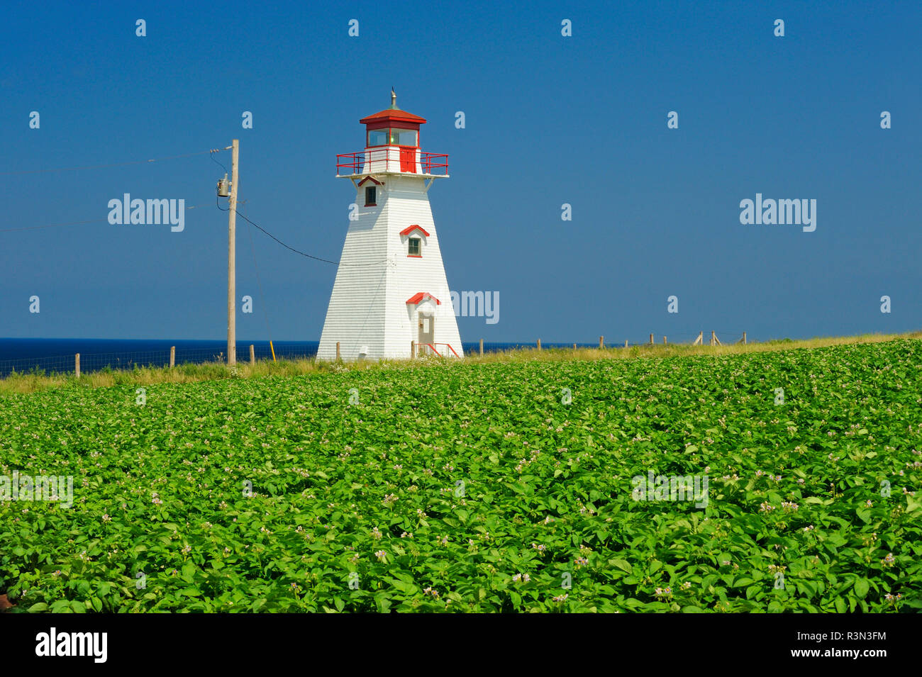 Canada, Prince Edward Island, Cape Tryon. Cape Tryon Lighthouse and ...