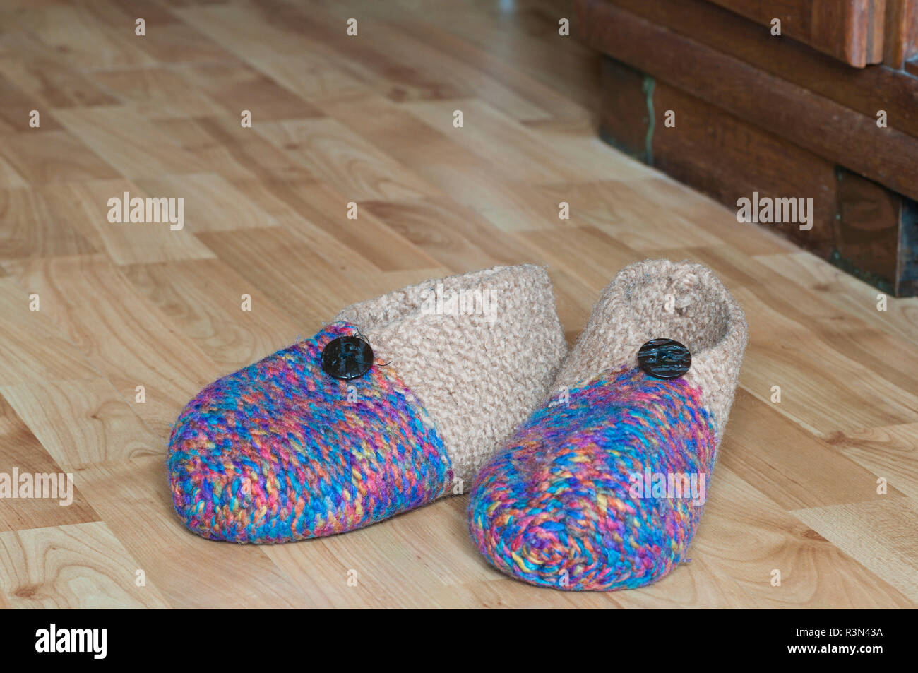 Colourful knitted slippers hi-res stock photography and images - Alamy