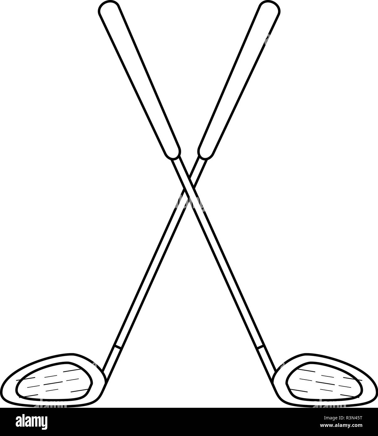 Golf Clubs Crossed In Black And White Stock Vector Image And Art Alamy