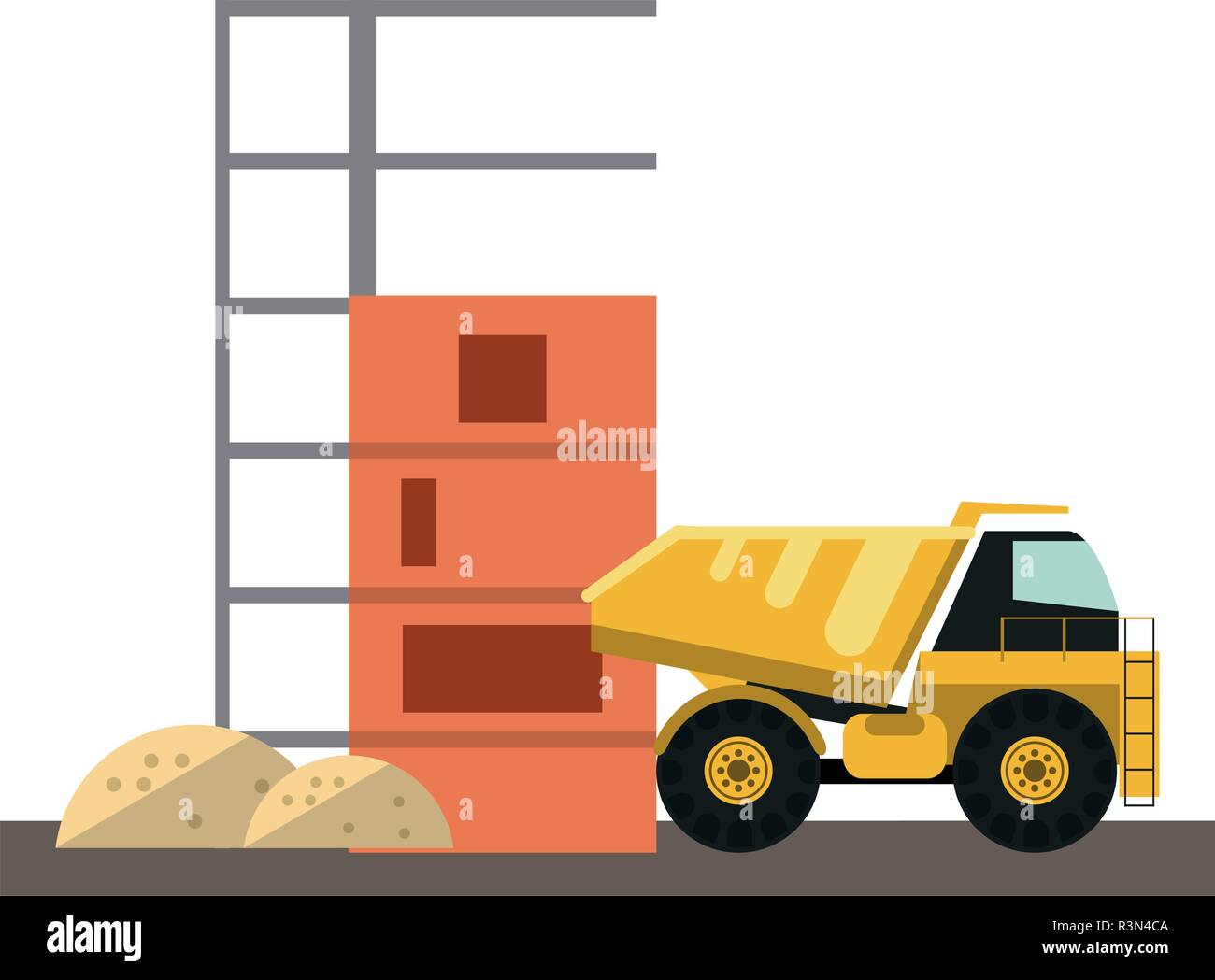 Construction truck loading sand Stock Vector Image & Art - Alamy
