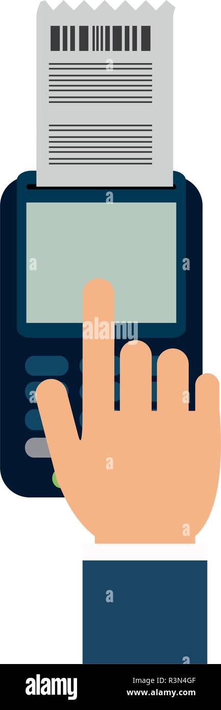 Hand using credit card reader Stock Vector Image & Art - Alamy