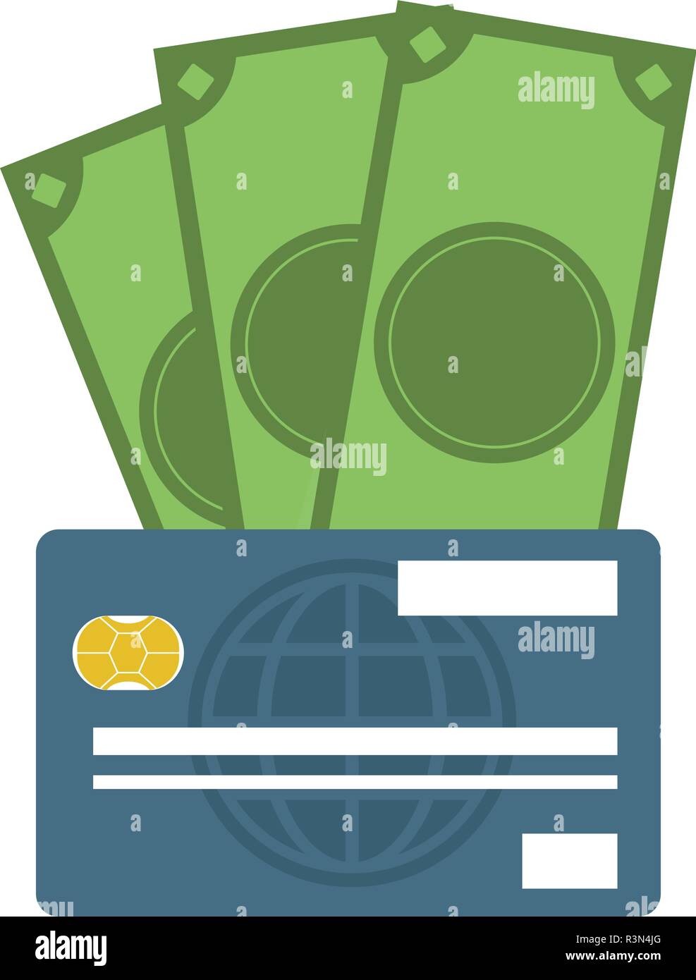Credit card and cash Stock Vector Image & Art - Alamy