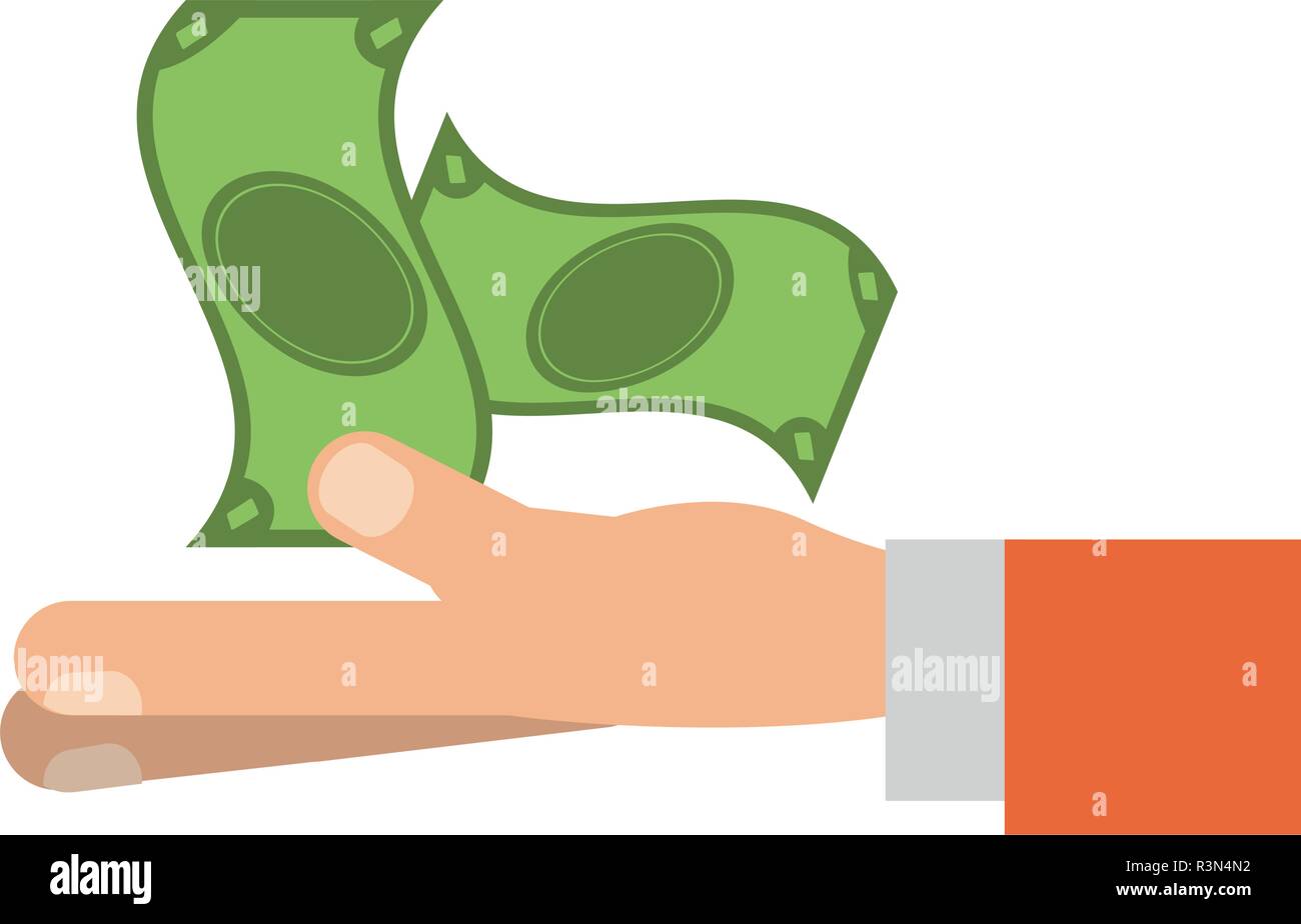 Hand with money Stock Vector Image & Art - Alamy
