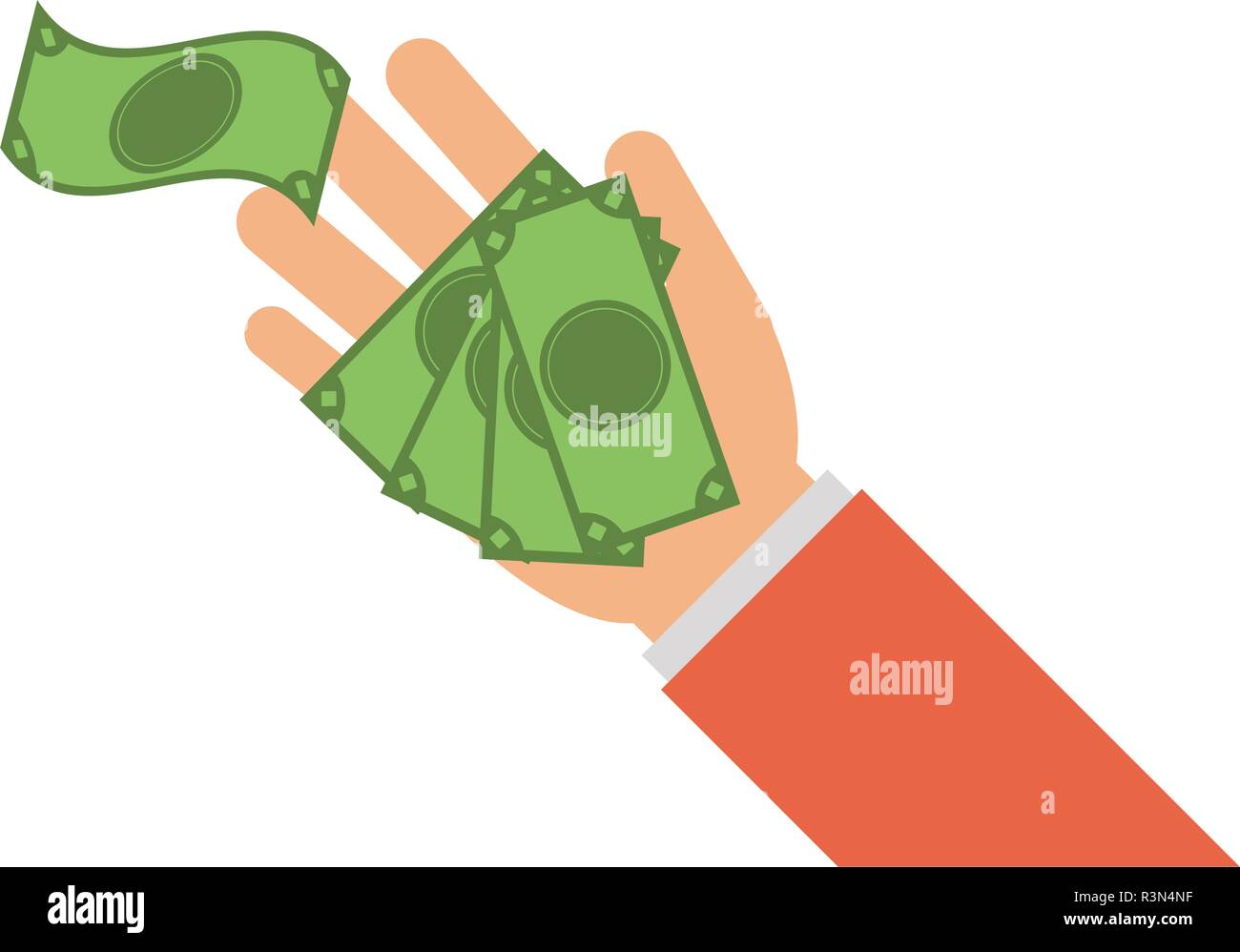 Hand with money Stock Vector Image & Art - Alamy