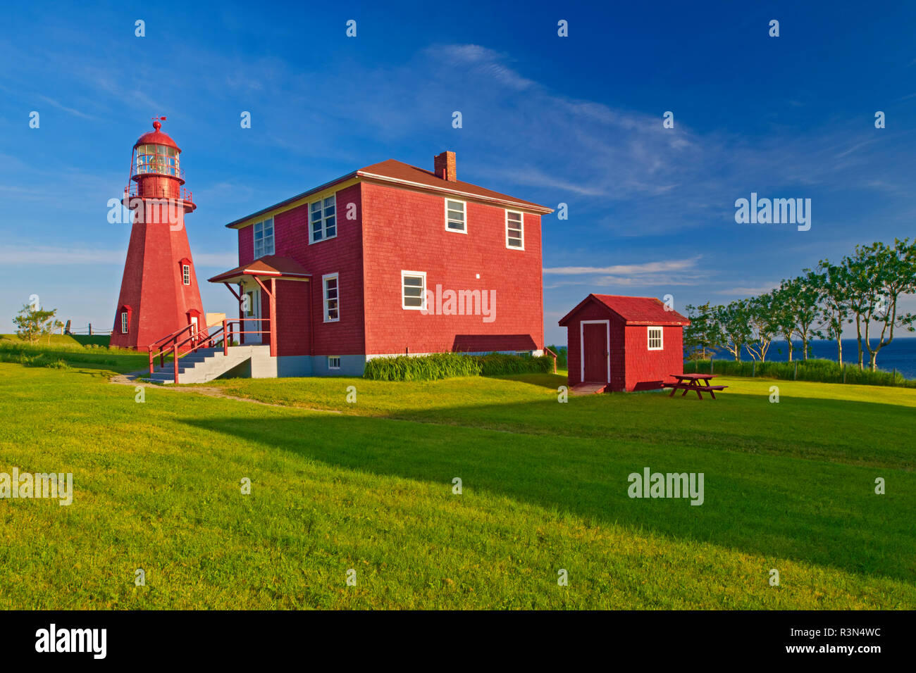 La martre lighthouse on the gaspe peninsula hi-res stock photography ...