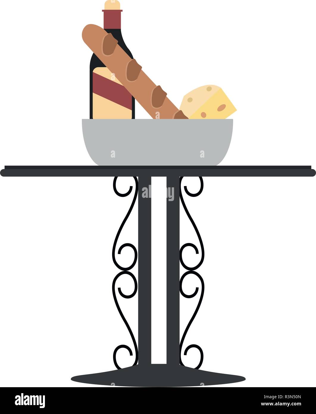 French wine bread and cheese Stock Vector Image & Art - Alamy