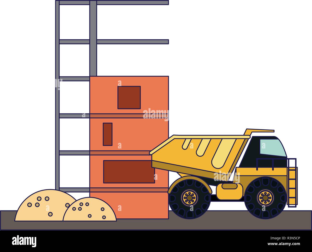 Construction truck loading sand Stock Vector Image & Art - Alamy