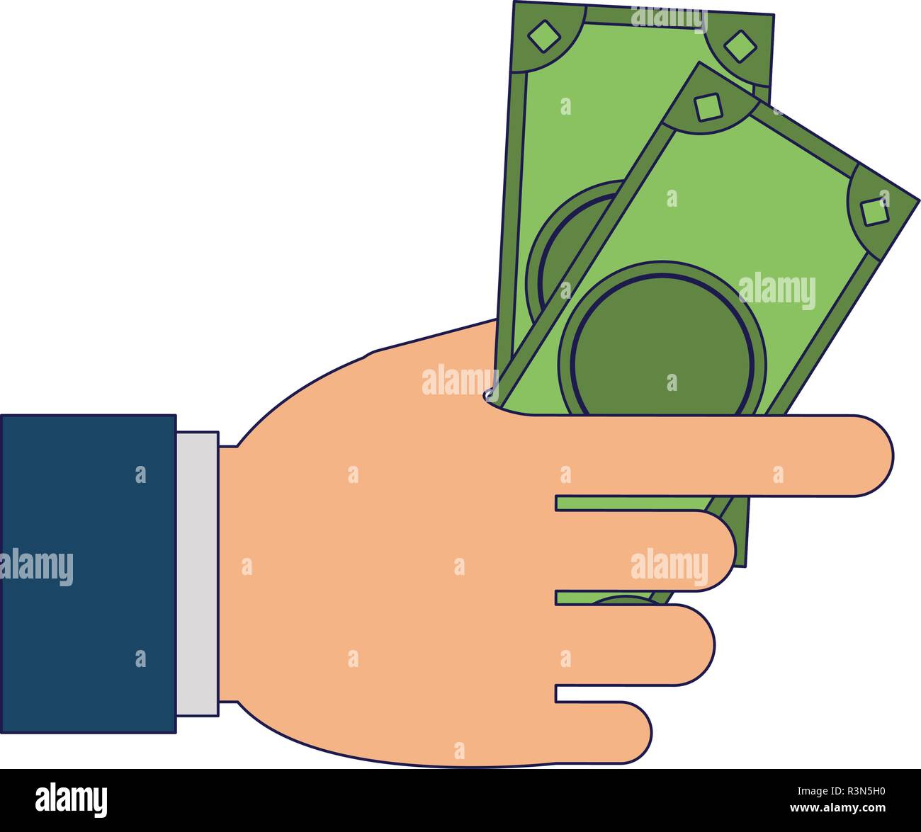 Hand with money Stock Vector Image & Art - Alamy