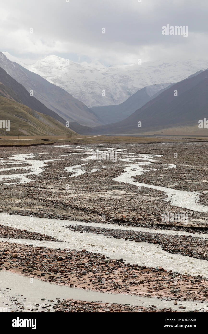 Landscape in the Pamir Mountains at the foot of Peak Lenin in ...