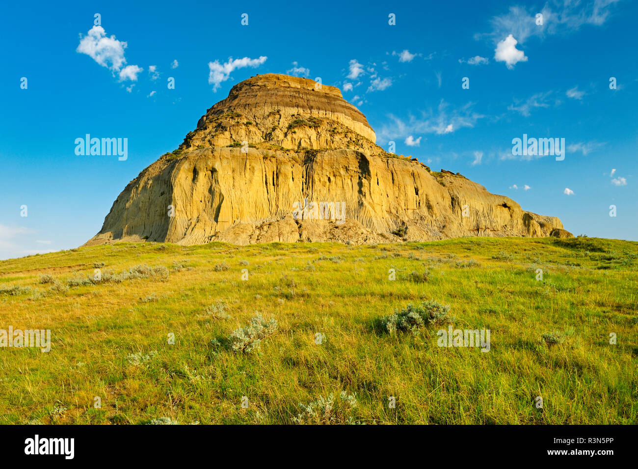 Canada, Saskatchewan, Big Muddy Badlands. Landscape with Castle Butte ...