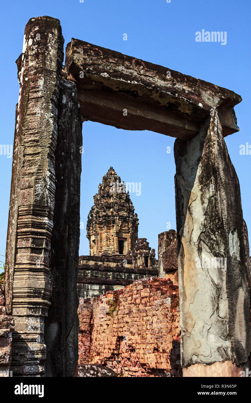 Siem Reap, Cambodia. Ancient doorway still standing through which the ...