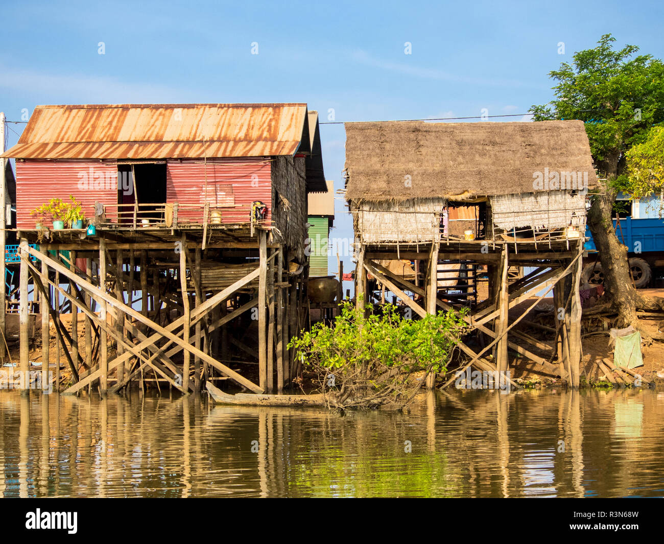 Asia, Cambodia, Siem Reap, Stilted city, Floating city on stilts Stock ...