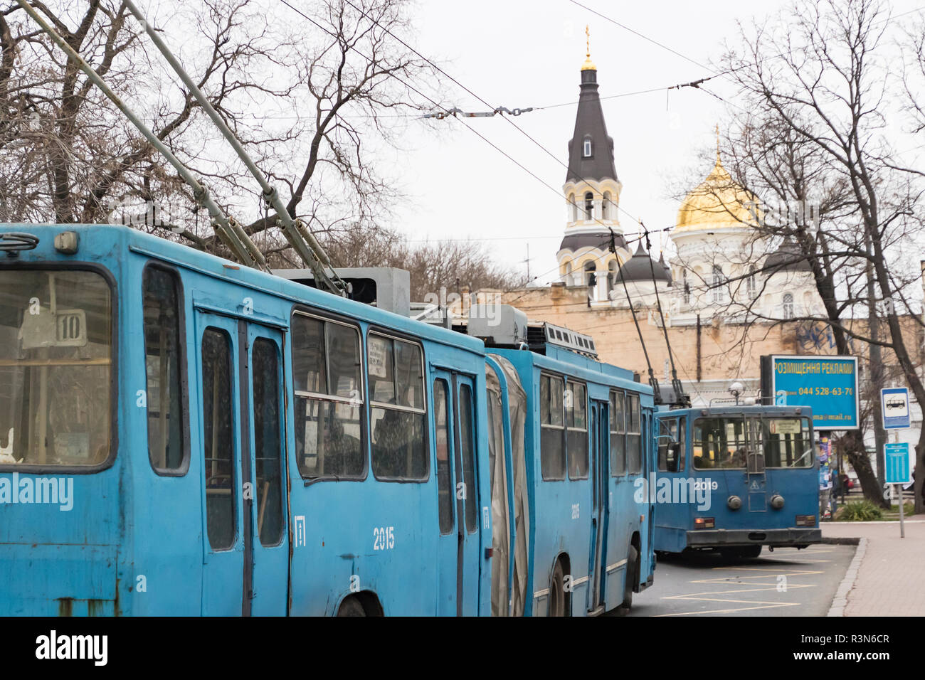 Electric trolley buses, Odessa, Ukraine Stock Photo - Alamy