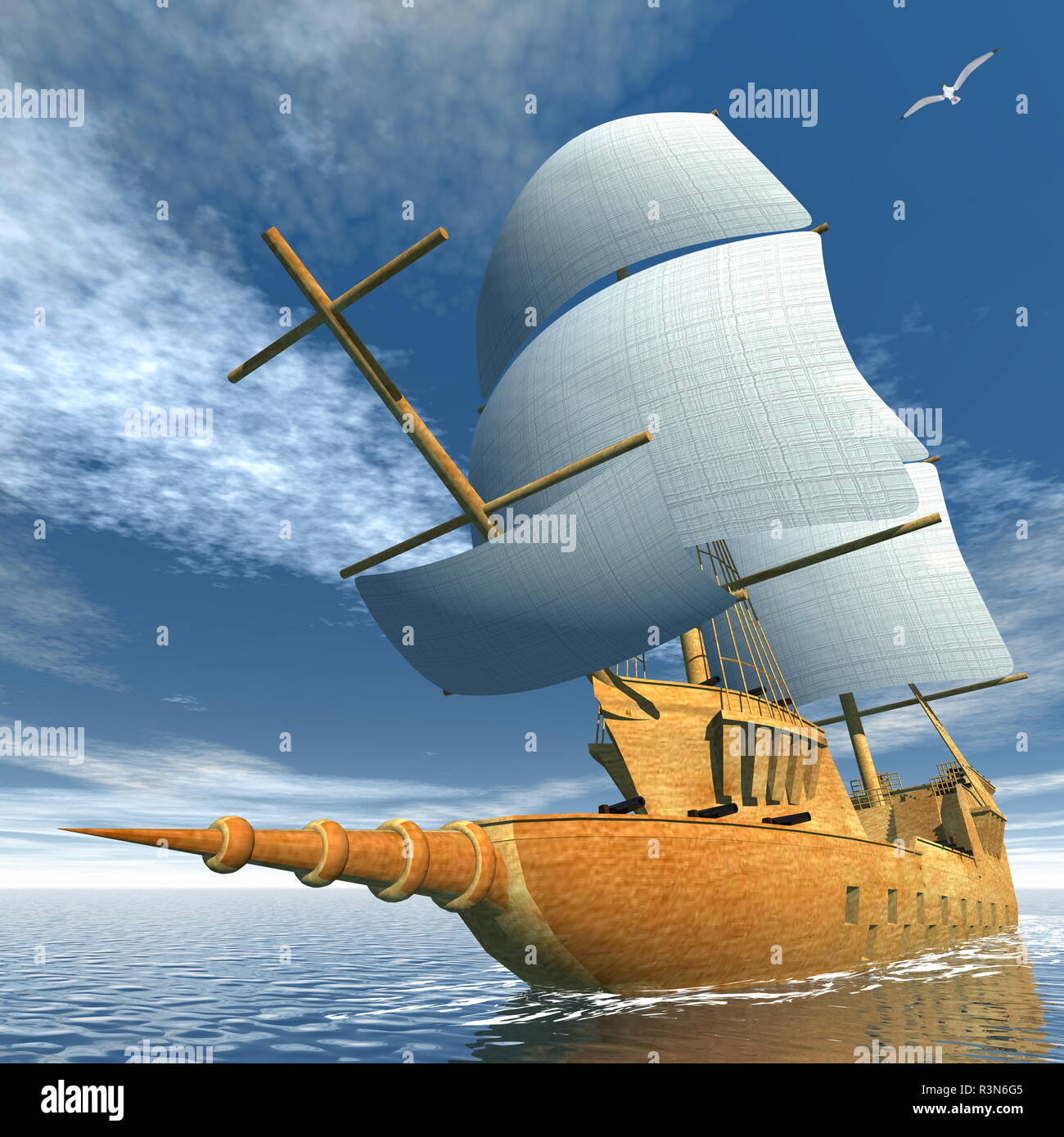 Old merchant ship 3d render hi-res stock photography and images - Alamy