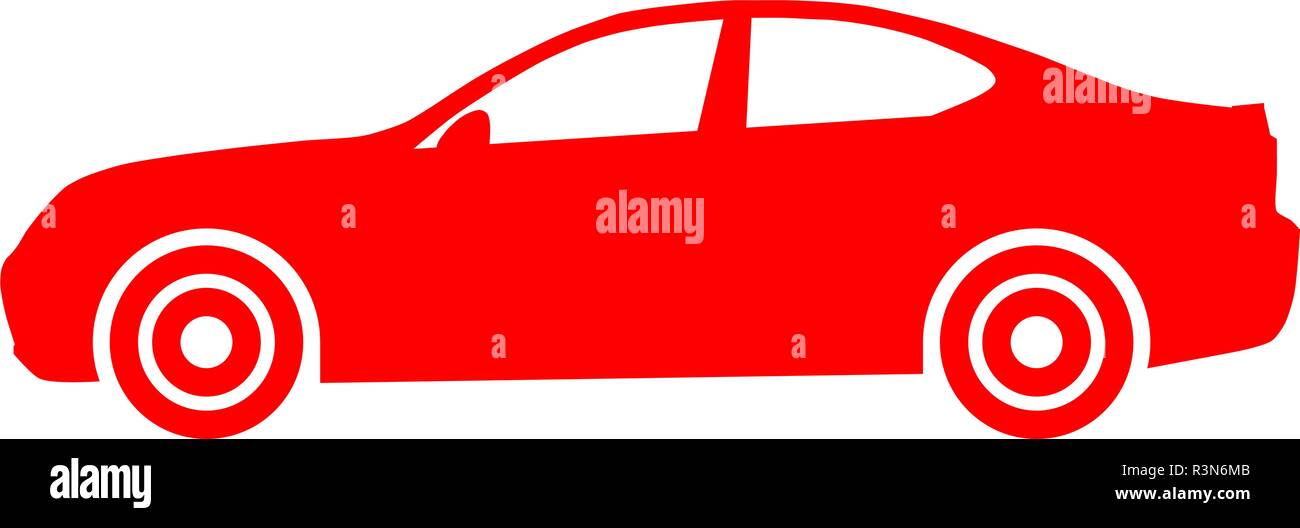Car symbol icon - red, 2d, isolated - vector illustration Stock Vector ...