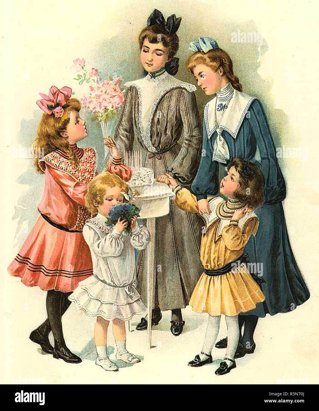 vintage classic Victorian image featuring children Stock Photo - Alamy