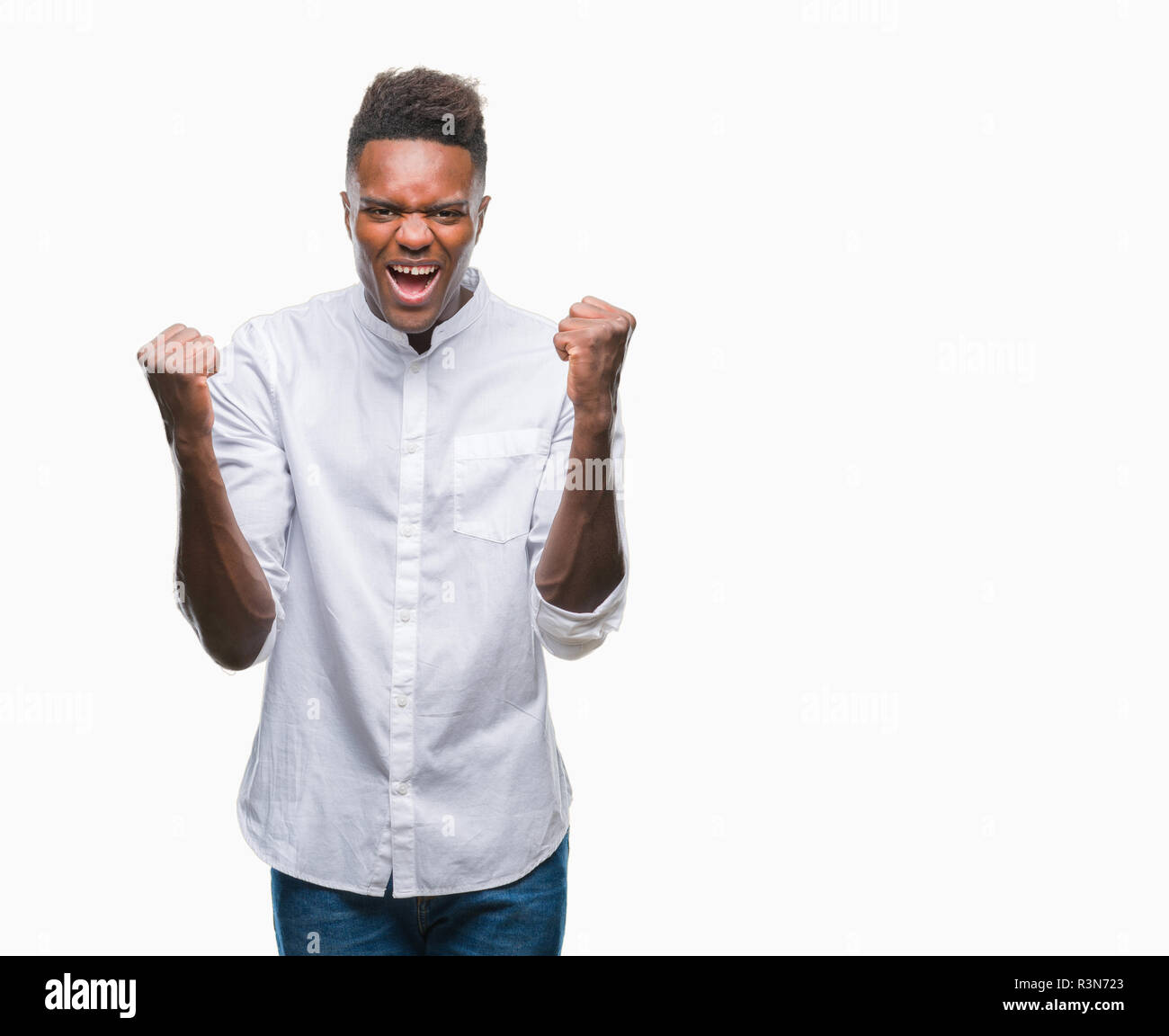 Funny amazed african american Cut Out Stock Images & Pictures - Alamy