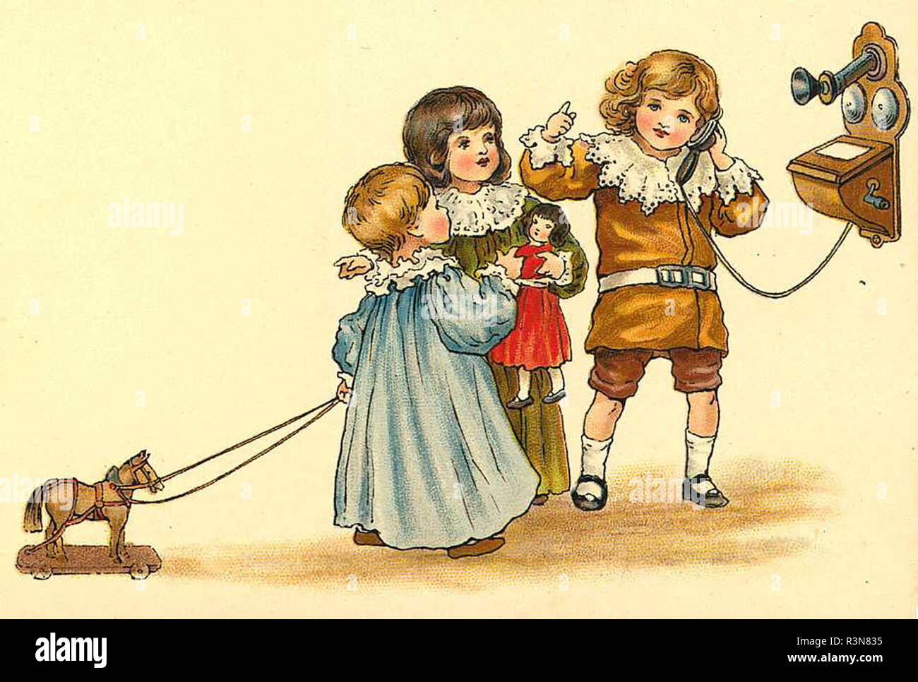 vintage classic Victorian image featuring children Stock Photo - Alamy