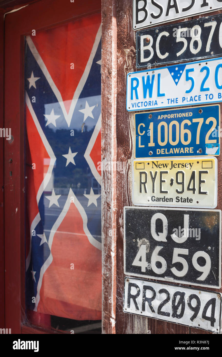 New Zealand, South Island, West Coast, Ross, USA license plates and US ...