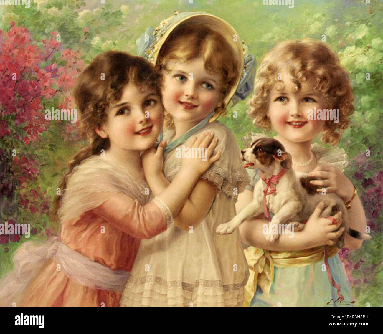 vintage classic Victorian image featuring children Stock Photo - Alamy