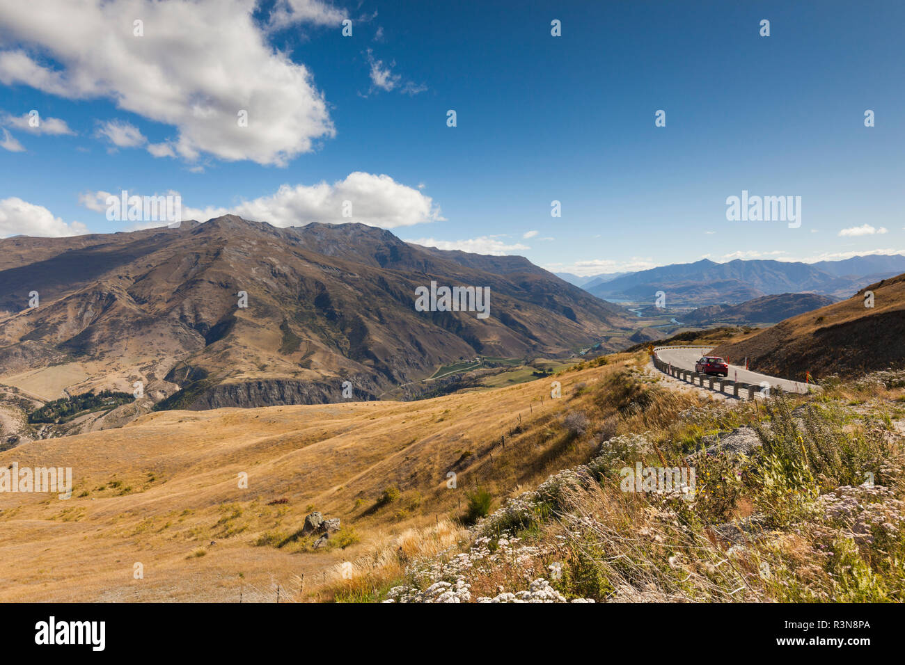 New Zealand, South Island, Otago, Cardrona-area, Crown Range Road ...