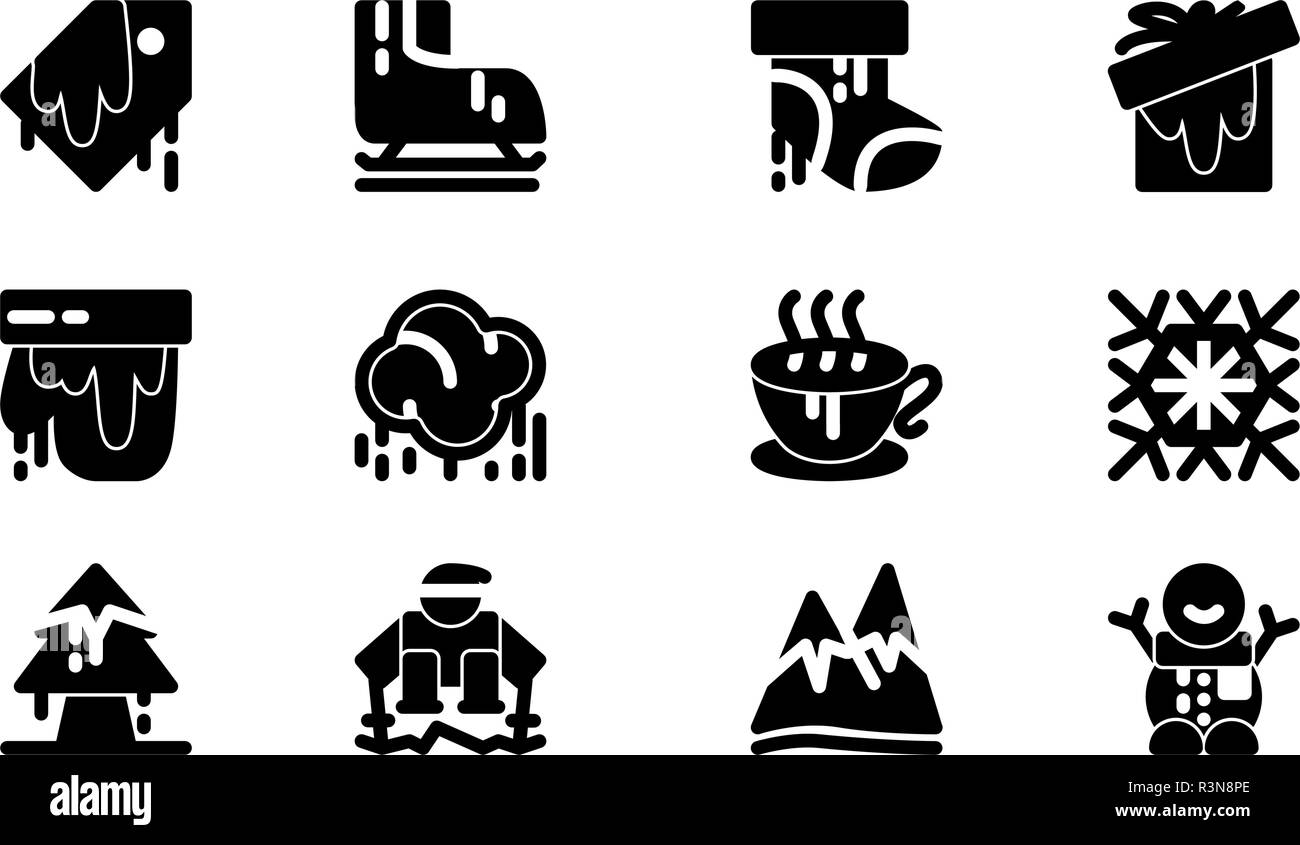 Set Icon Winter Template Vector Stock Vector Image & Art - Alamy