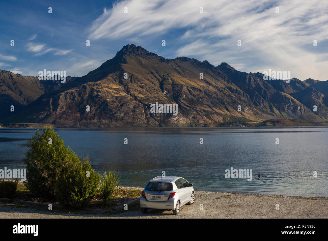New Zealand, South Island, Otago, Queenstown, visitors to Wilson's Bay ...