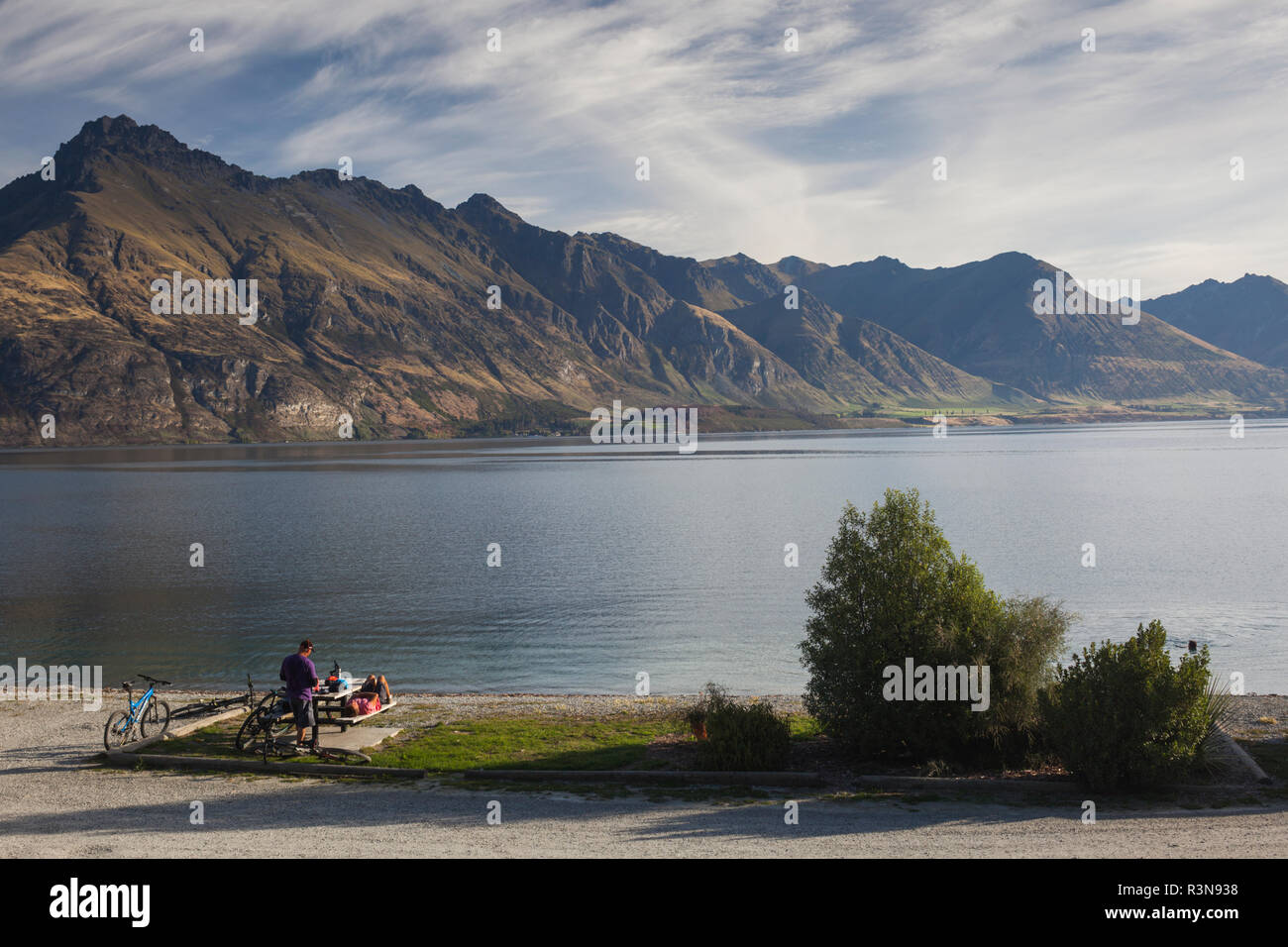 New Zealand, South Island, Otago, Queenstown, visitors to Wilson's Bay ...