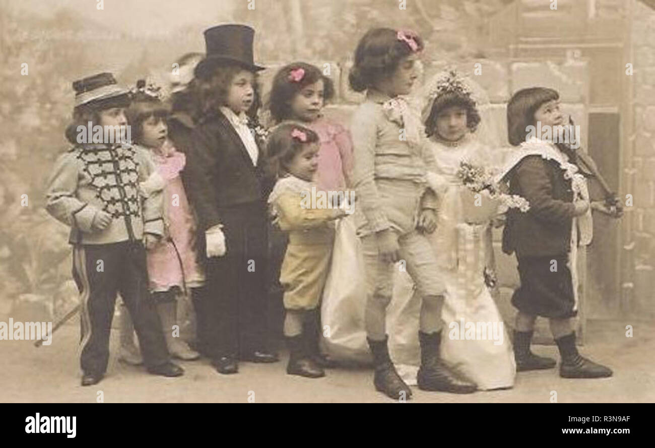 vintage classic Victorian image featuring children Stock Photo - Alamy