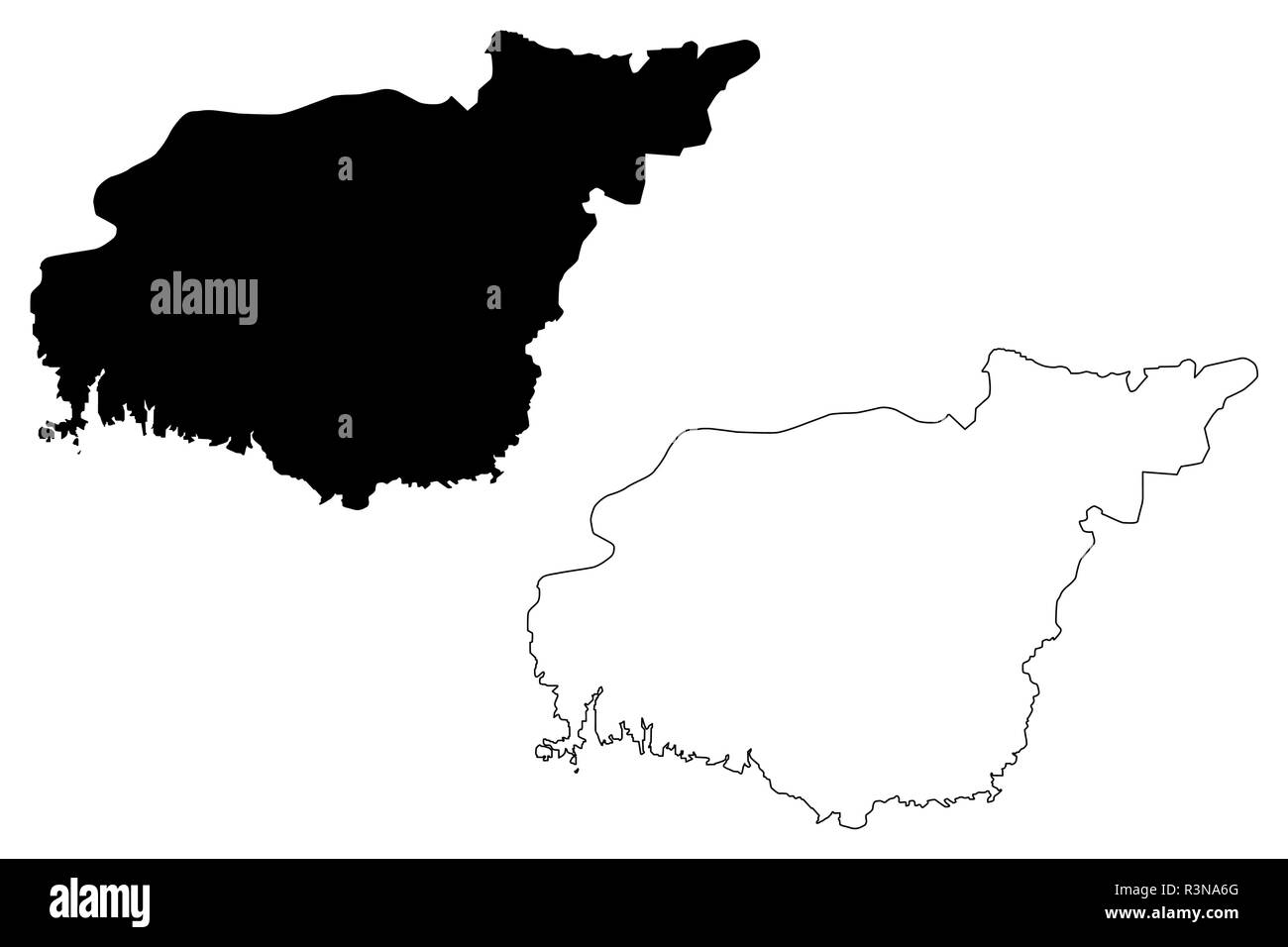 Tunceli (Provinces of the Republic of Turkey) map vector illustration ...