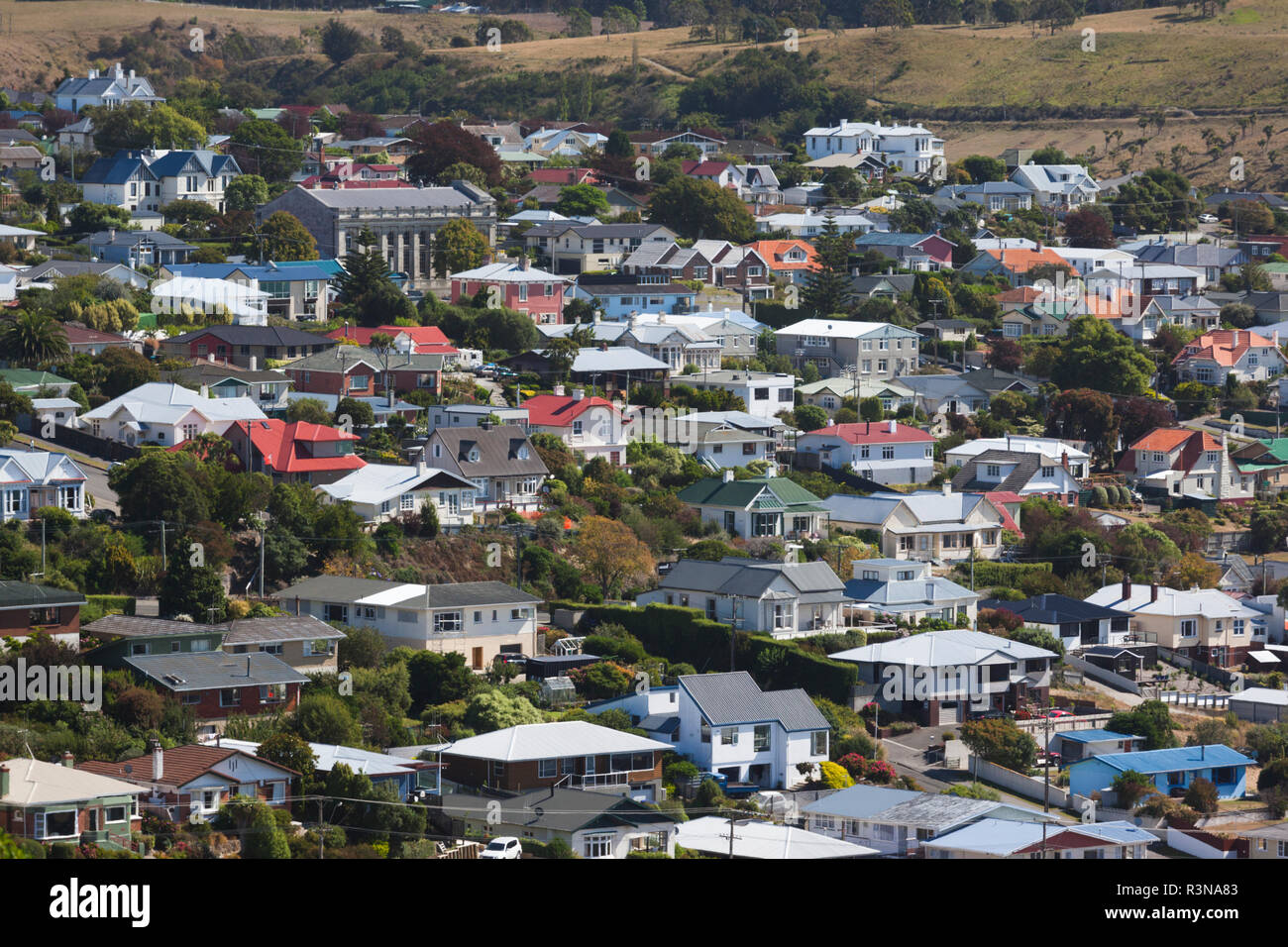 New Zealand, South Island, Otago, Oamaru, elevated town view Stock ...