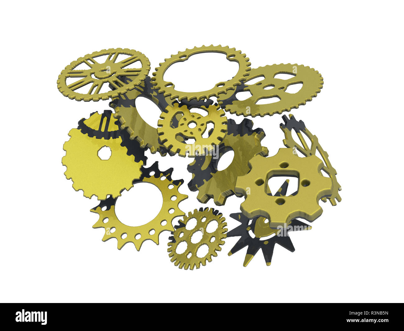 various gears brass Stock Photo - Alamy
