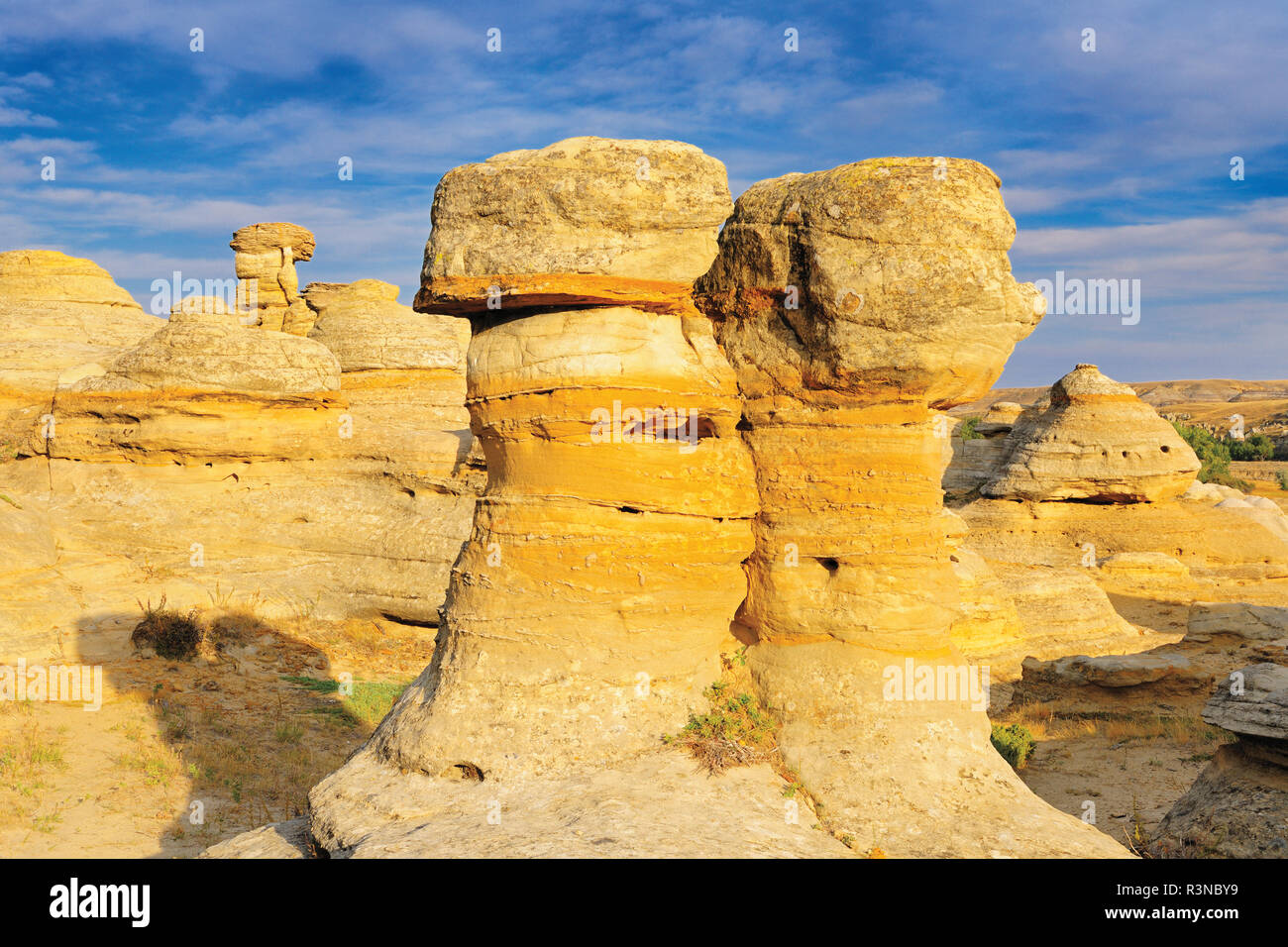 Canada, Alberta, Writing-On-Stone Provincial Park. Rock formations in ...