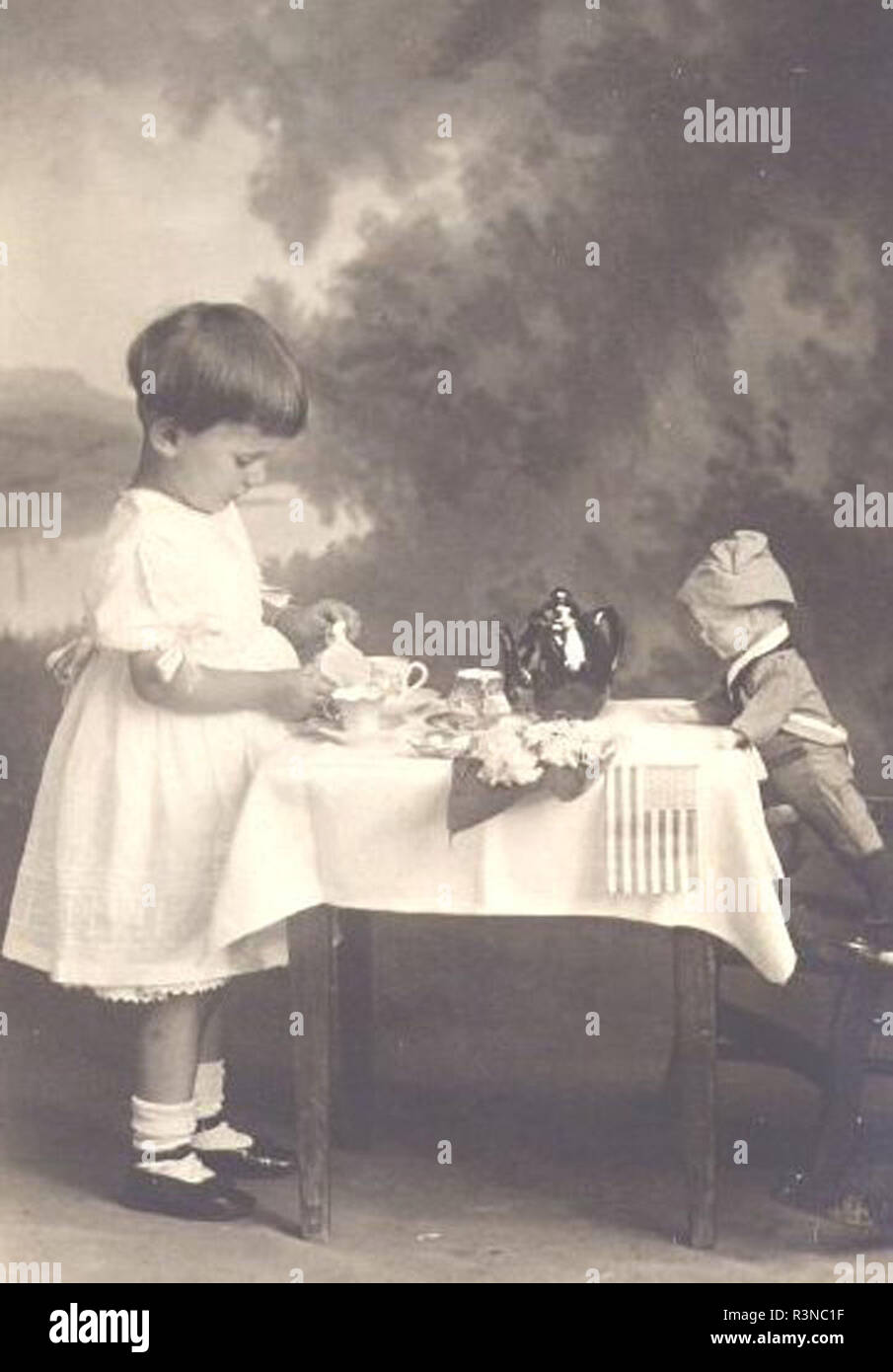 vintage classic Victorian image featuring children Stock Photo - Alamy