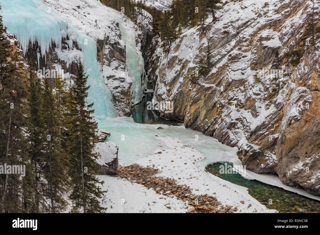 The Cline River Canyon in winter near Nordegg, Alberta, Canada Stock ...