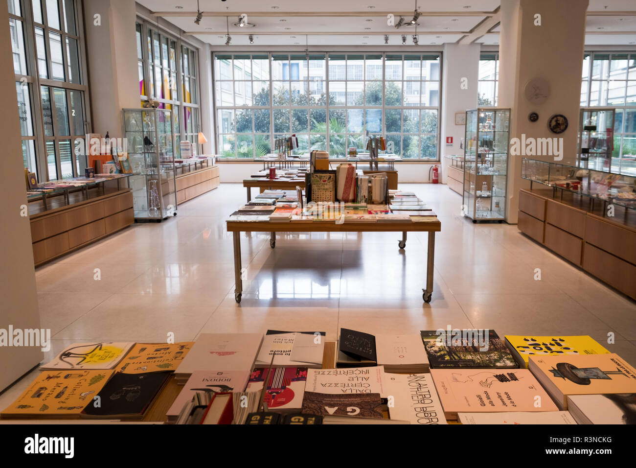 Turin, Italy. Bookshop at the old Fiat factory in Turin, built in the ...